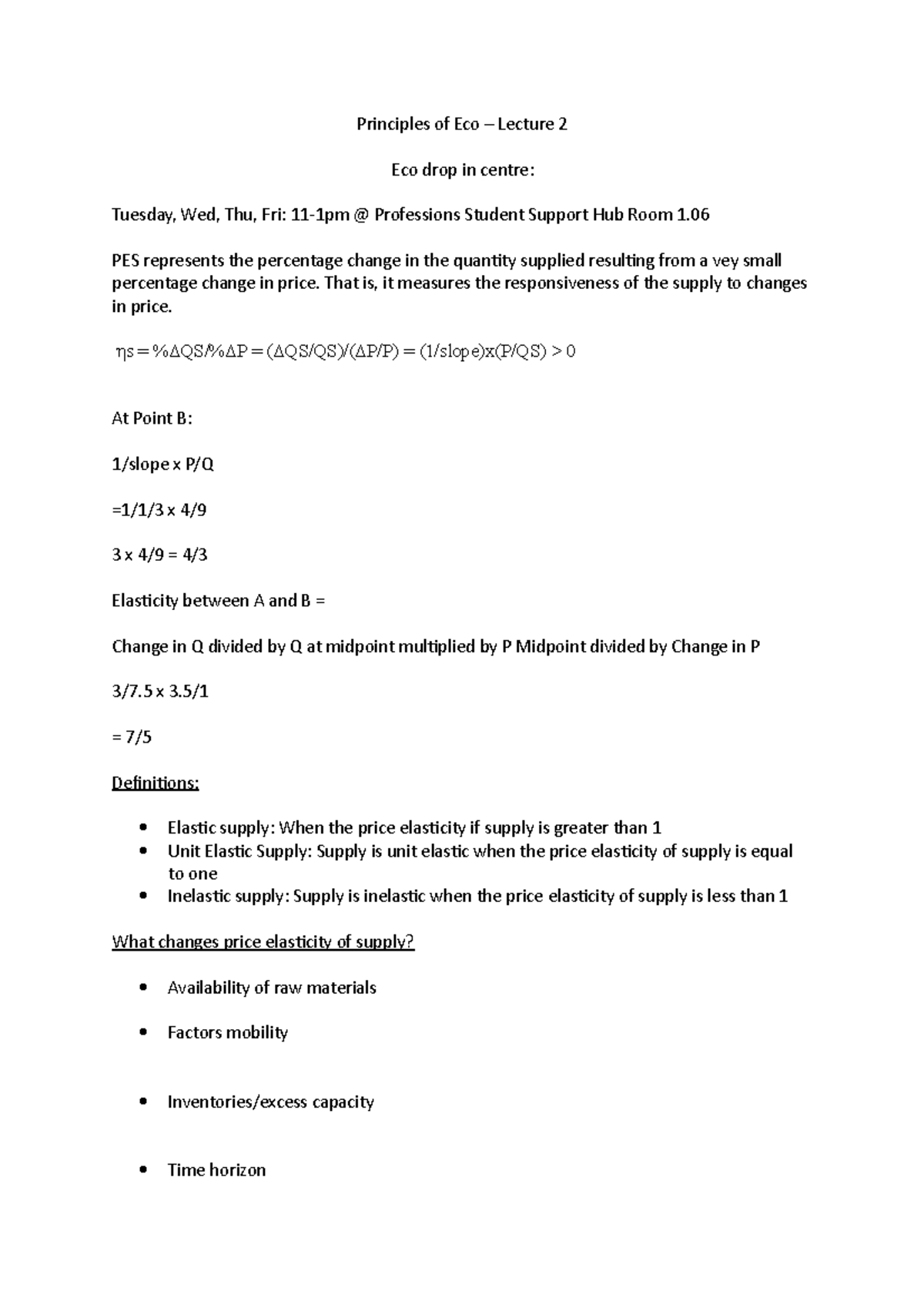 Principles of Eco – Lecture 2 - Principles of Eco – Lecture 2 Eco drop ...