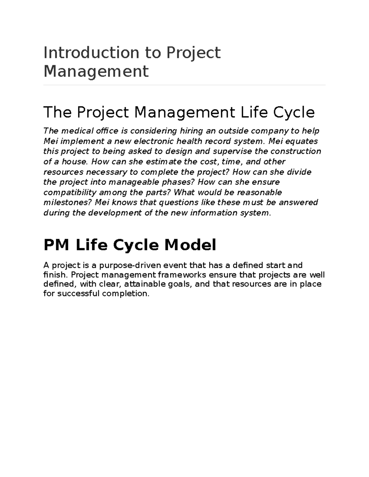Module 22 Introduction to Project Management - Introduction to Project ...