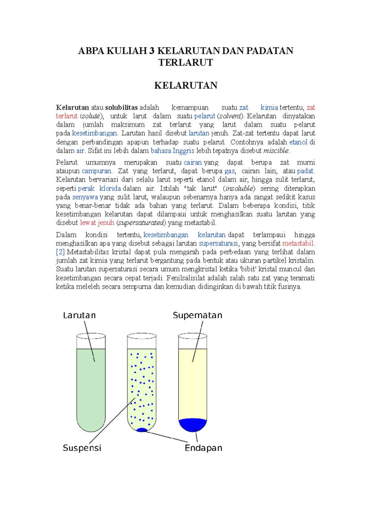 ABPA Kuliah 3 Kelarutan DAN Padatan Terlarut - ABPA KULIAH 3 KELARUTAN ...