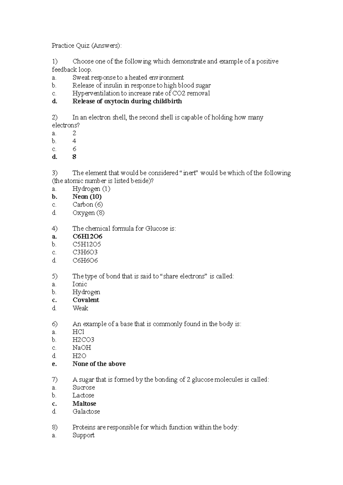 Sample/practice exam 2015, questions and answers - Practice Quiz ...