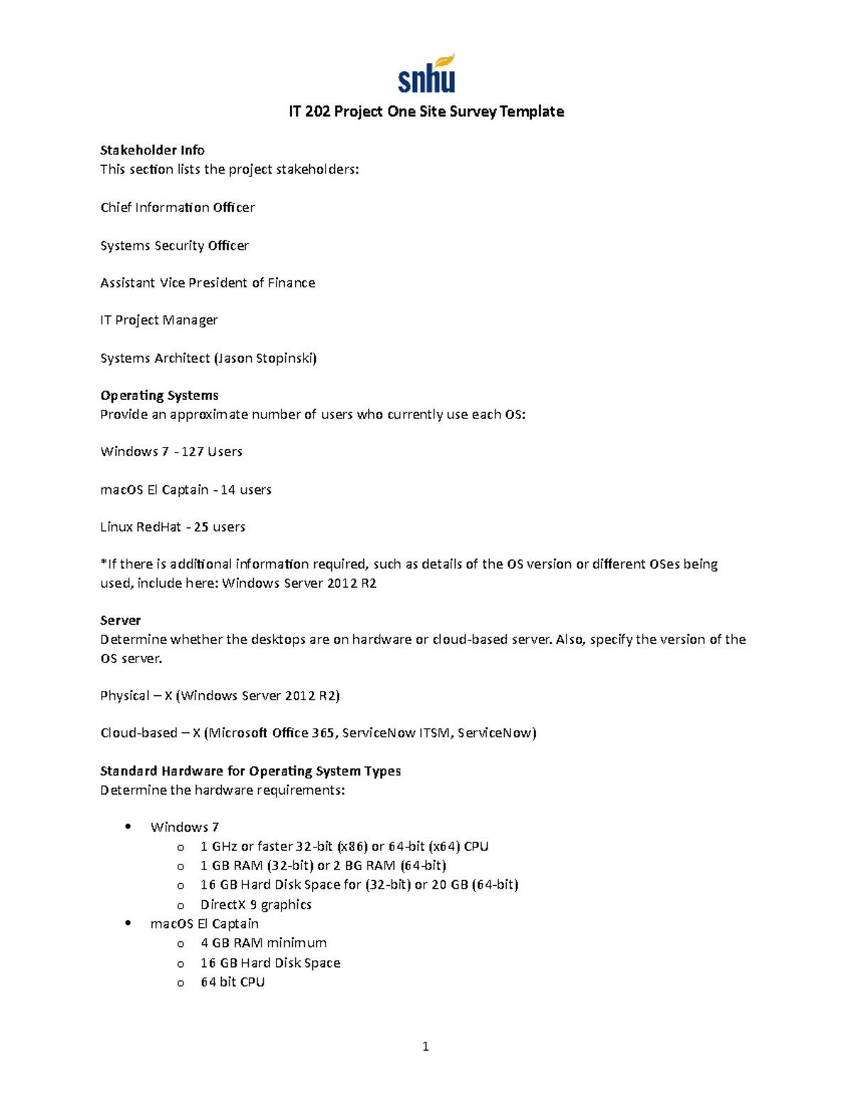 4-4 Project One Site Survey - IT 202 Project One Site Survey Template ...