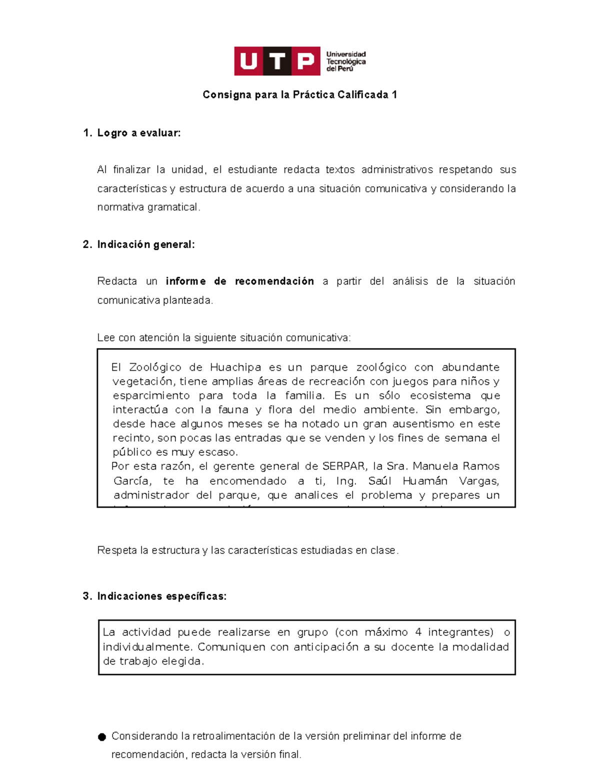 Cosigna- Final-DE- Redacción-II - Consigna para la Práctica Calificada ...