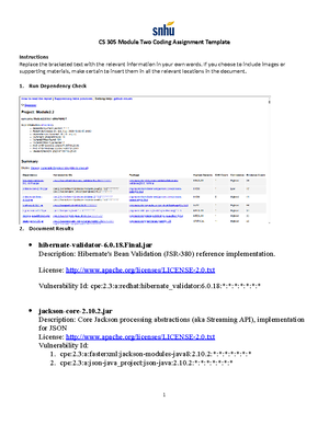CS 305 Project Two Jt - Practices for Secure Software Report Table of Contents DOCUMENT REVISION ...