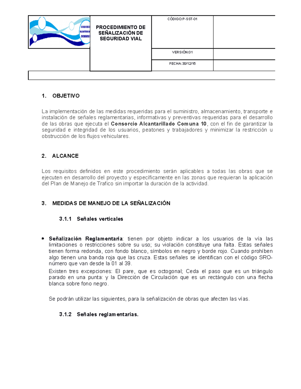 P-SST-01-Procedimiento Señalización vial - PROCEDIMIENTO DE ...