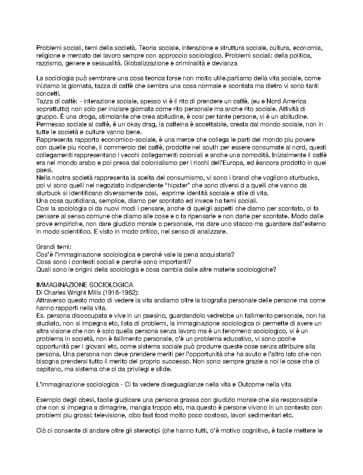 Lezione 1 cap 1-3 sociologia - Problemi sociali, temi della società ...