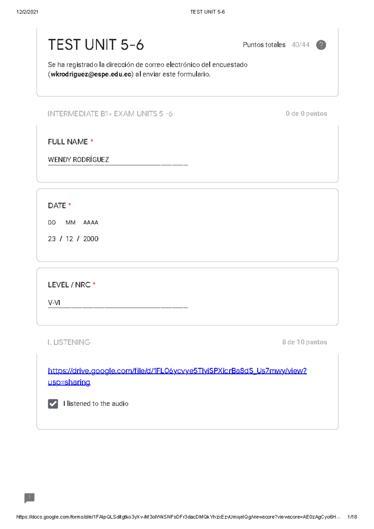 TEST UNIT 5-6 - - Studocu