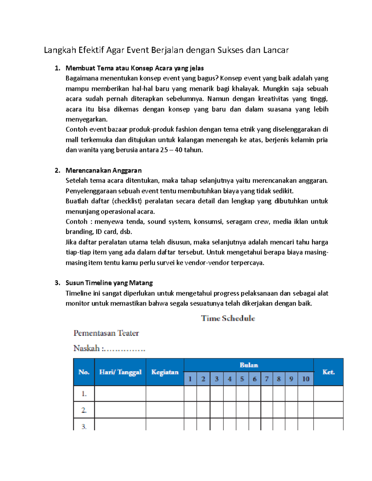 Langkah Efektif Event Berjalan Sukses dan Lancar - Langkah Efektif Agar Event Berjalan dengan ...