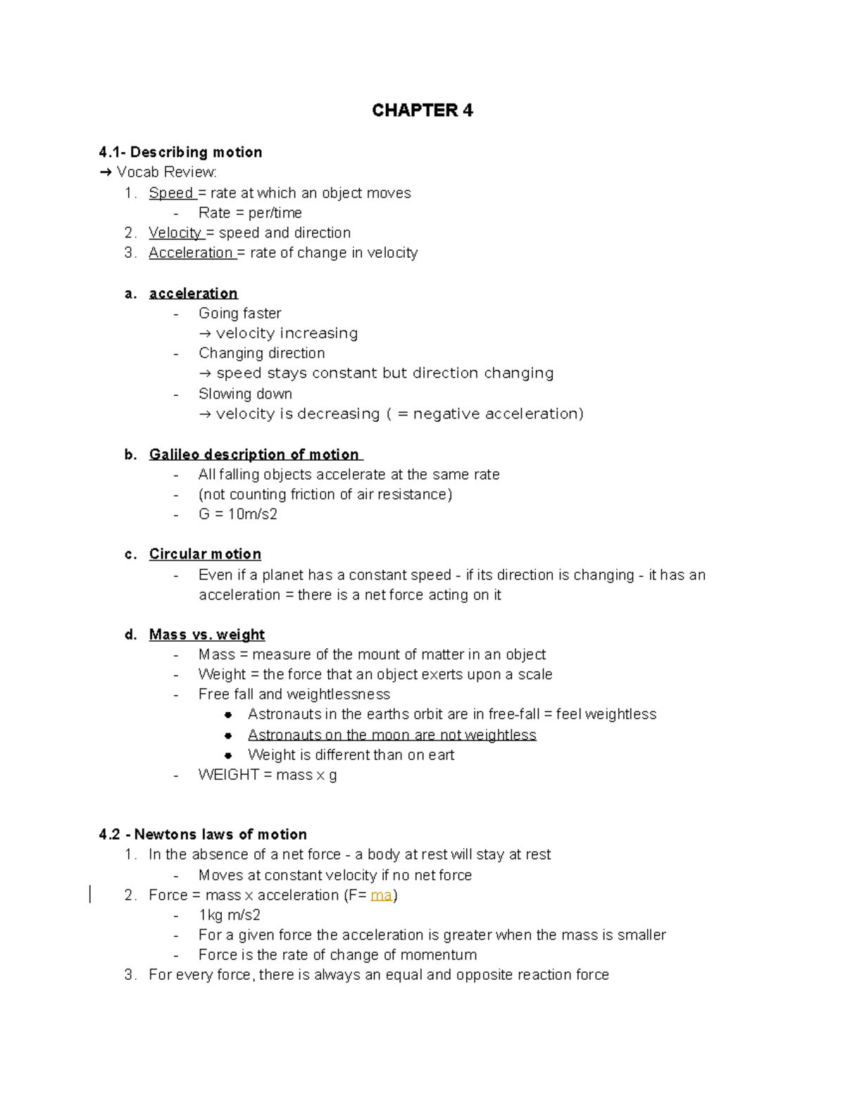 ASTR 102 0 EXAM 1 CH 4 - CH 4 notes Joan Marler - CHAPTER 4 4 ...