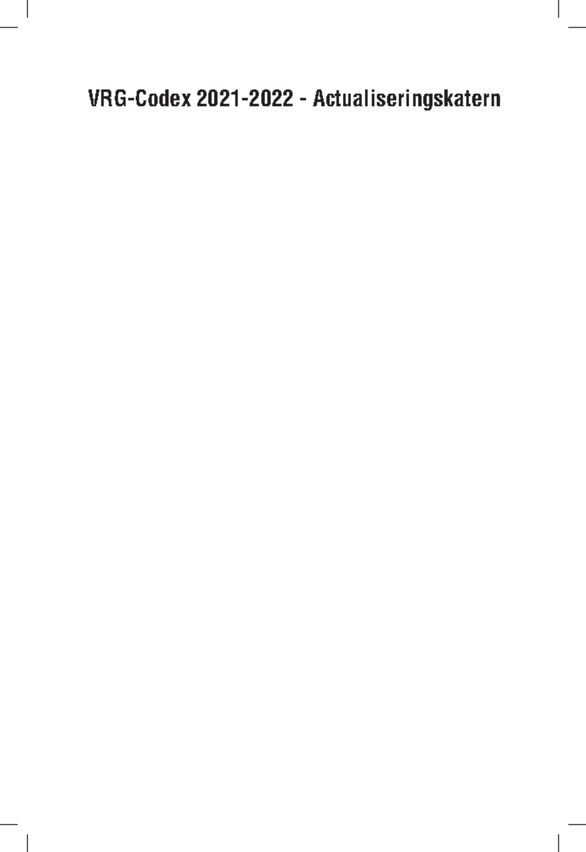 VRG Codex Actualiseringskatern 2021-2022 boek 4 enz - VRG-Codex 2021 ...