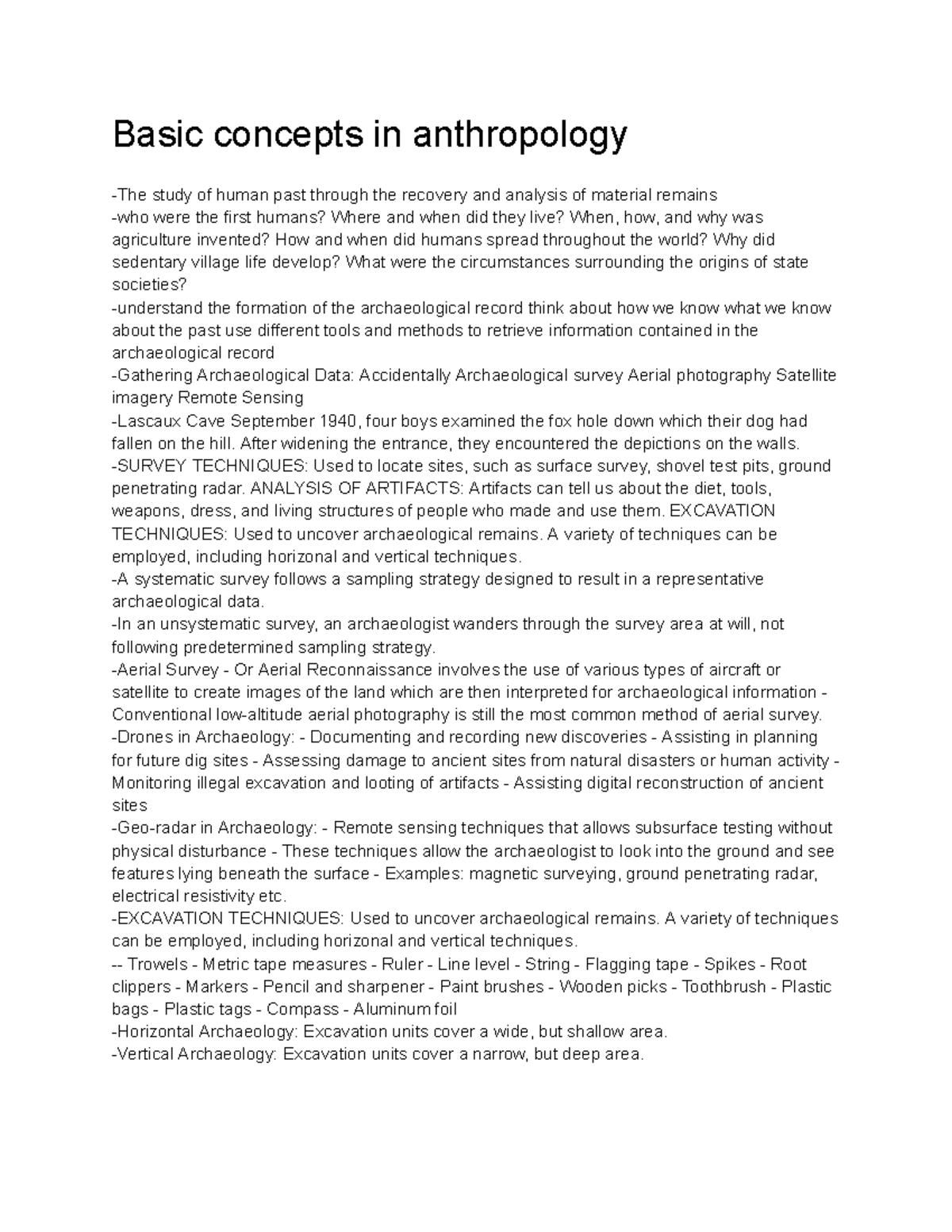 Prehistoric world cultures 2 - Basic concepts in anthropology -The ...