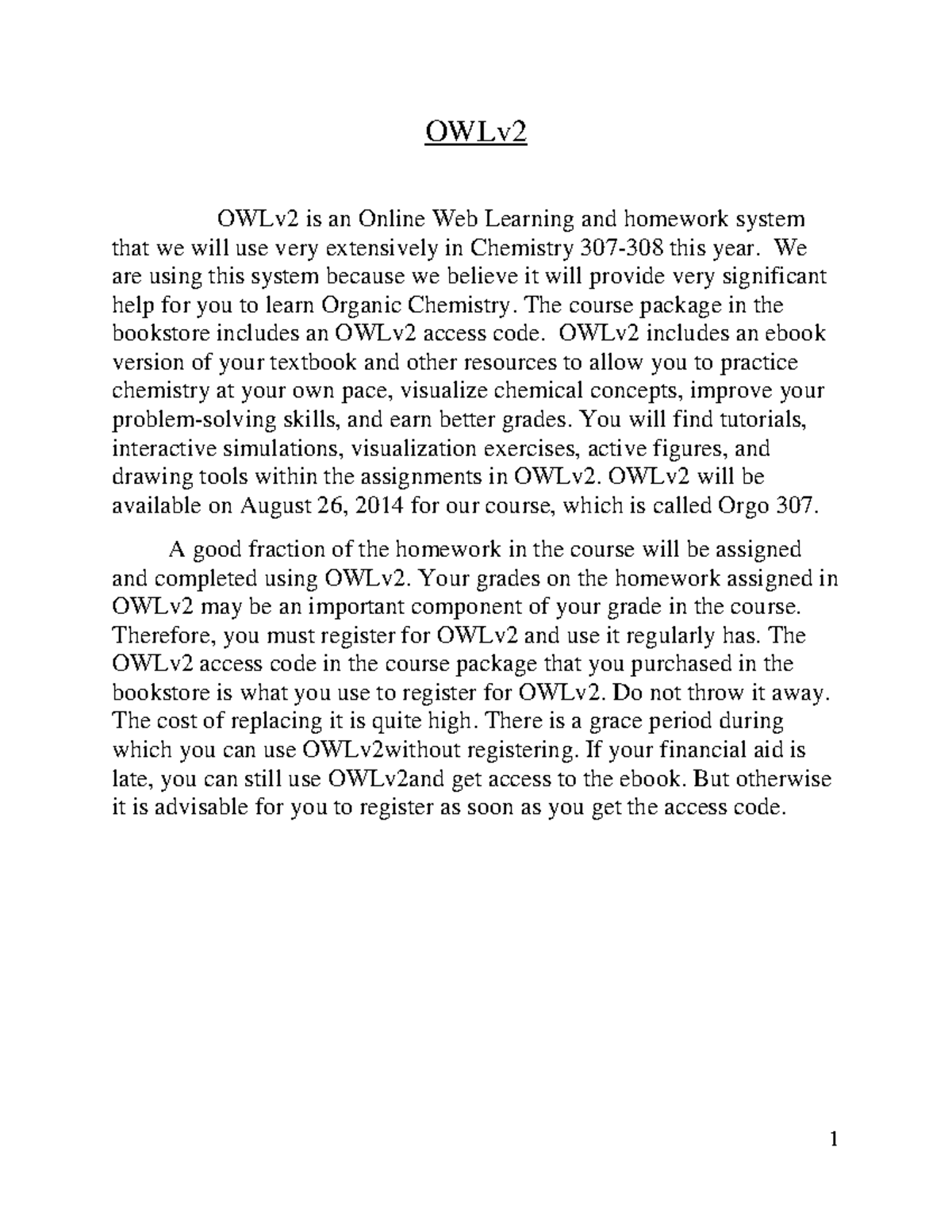 OWLv2 Instructions Custom Orgo - OWLv OWLv2 is an Online Web Learning and homework system that ...