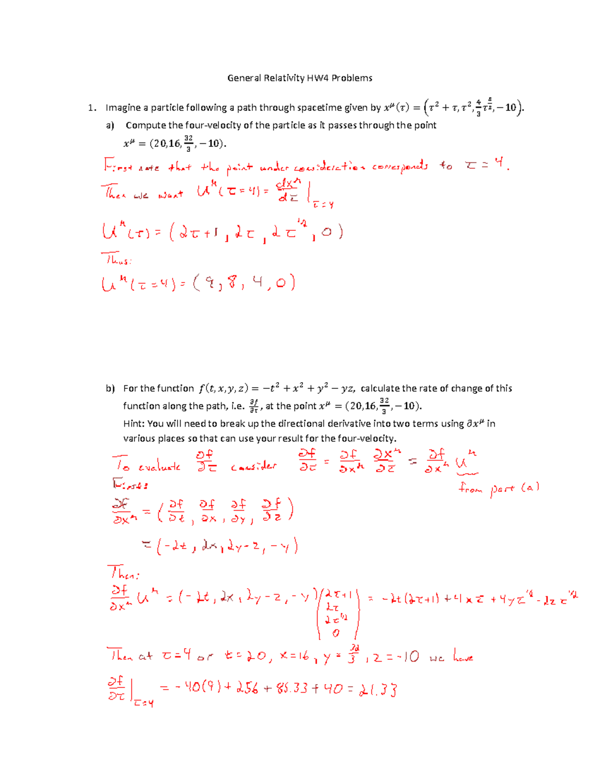 HW4solutions - Solutions to Dr. Alex Flournoy's Undergraduate General ...