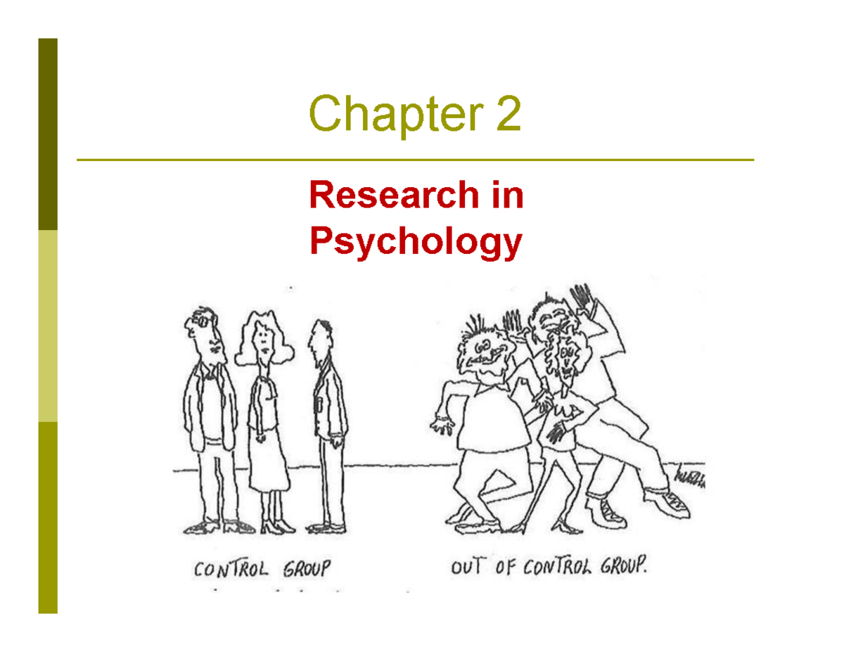 Chapter 2 Research in Psychology 100 - Chapter 2 Research in Psychology ...