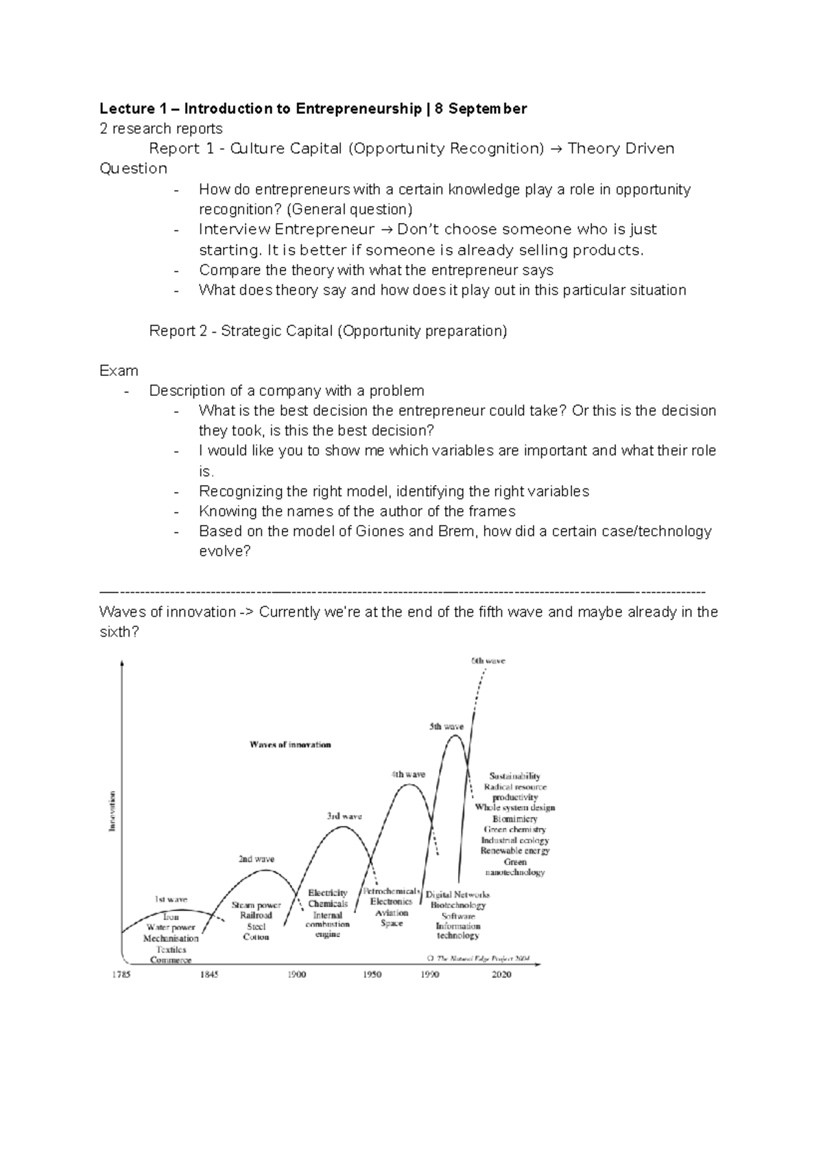 Lectures TBE Exam - Lecture 1 – Introduction to Entrepreneurship | 8 ...