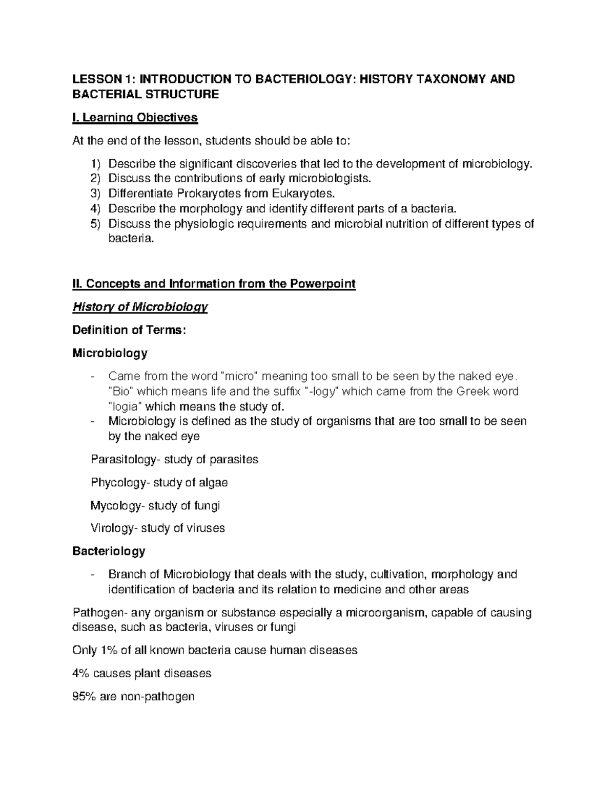 Module 01 Introduction to Bacteriology History Taxonomy and Bacterial ...