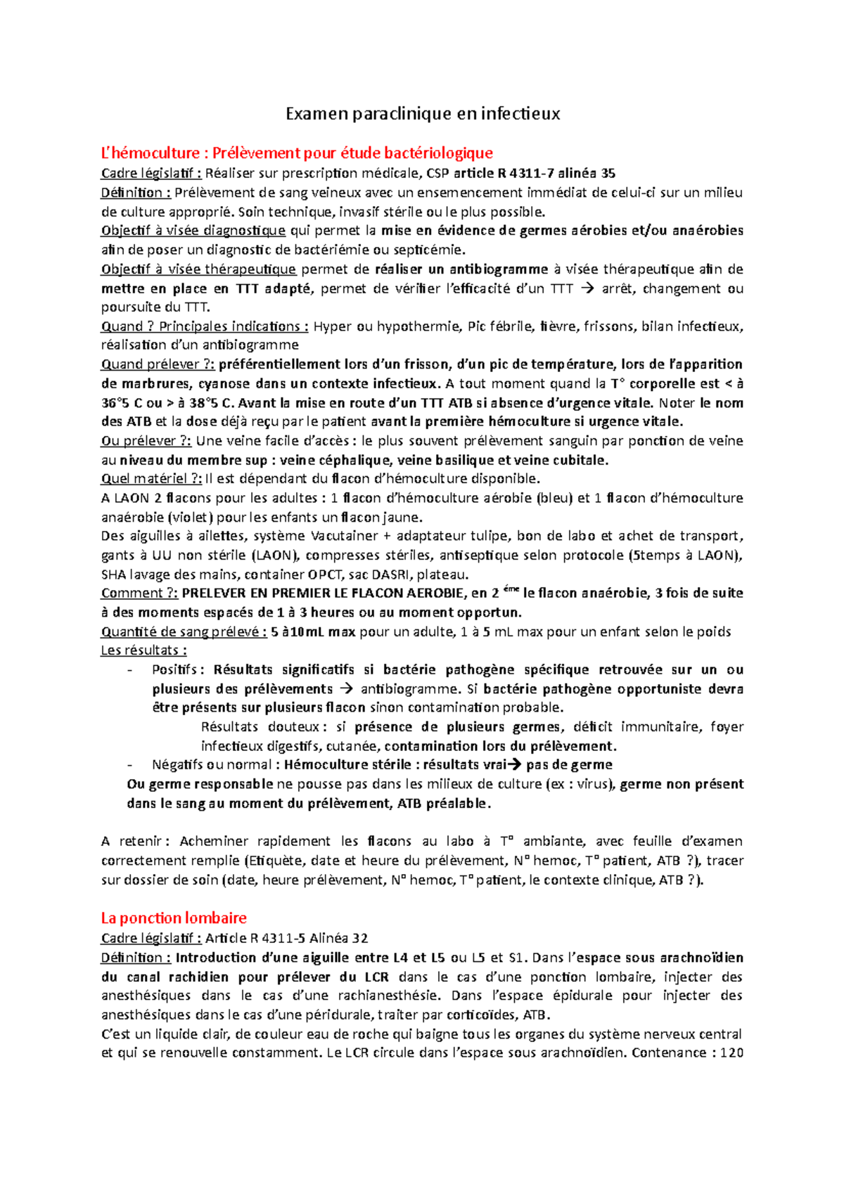 Examen paraclinique en infectieux - Examen paraclinique en infectieux L ...