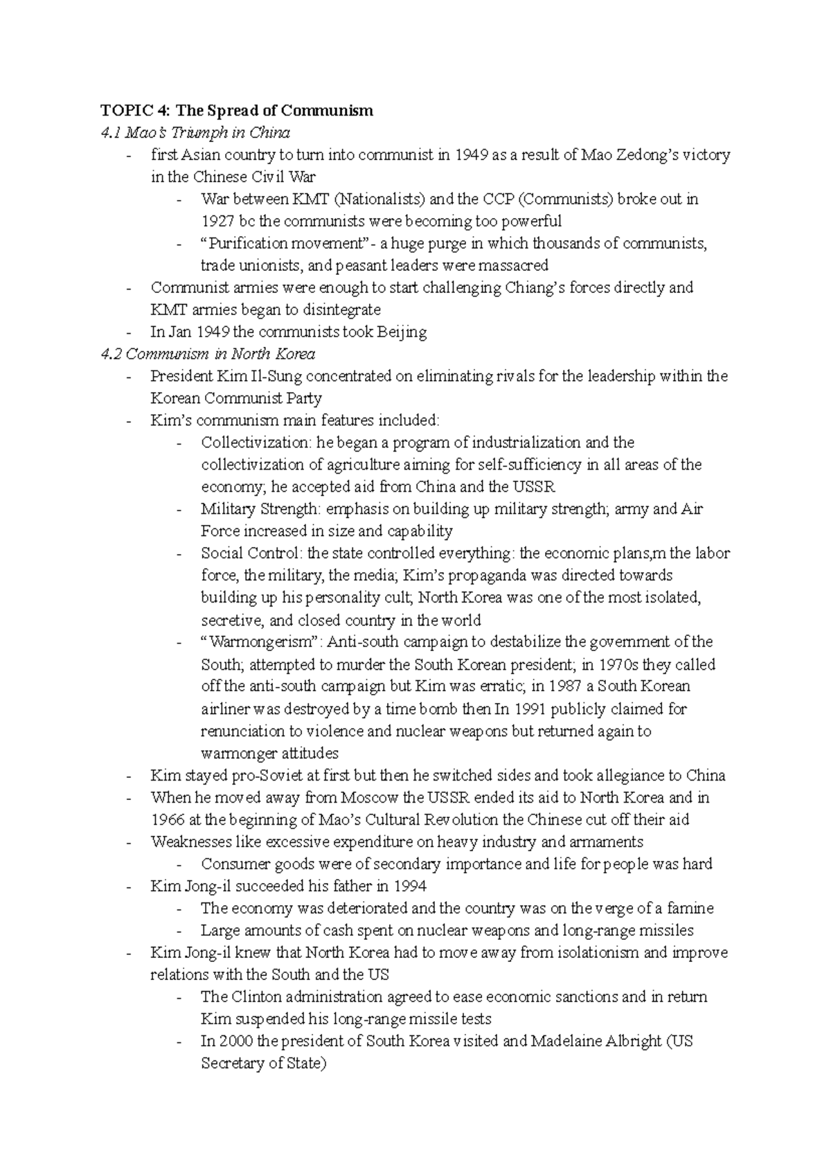 IR Final Notes - TOPIC 4: The Spread of Communism 4 Mao’s Triumph in ...