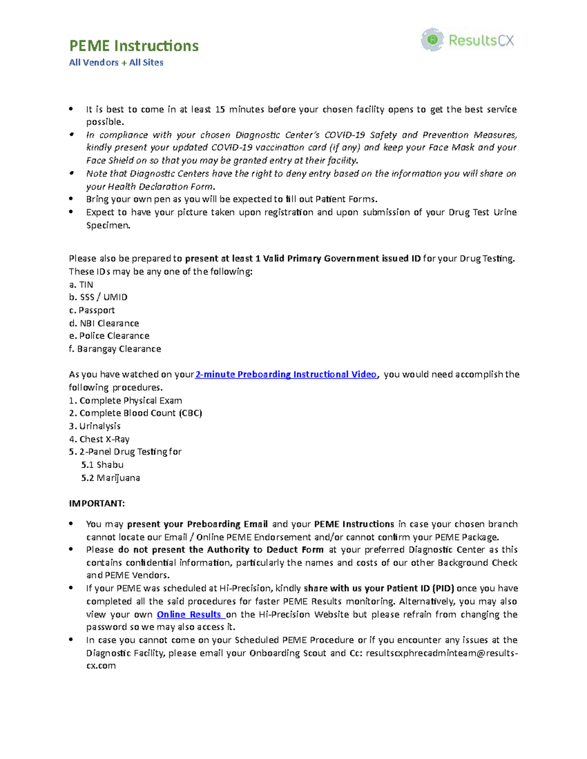 PEME Instructions - Peme - PEME Instructions All Vendors + All Sites It ...