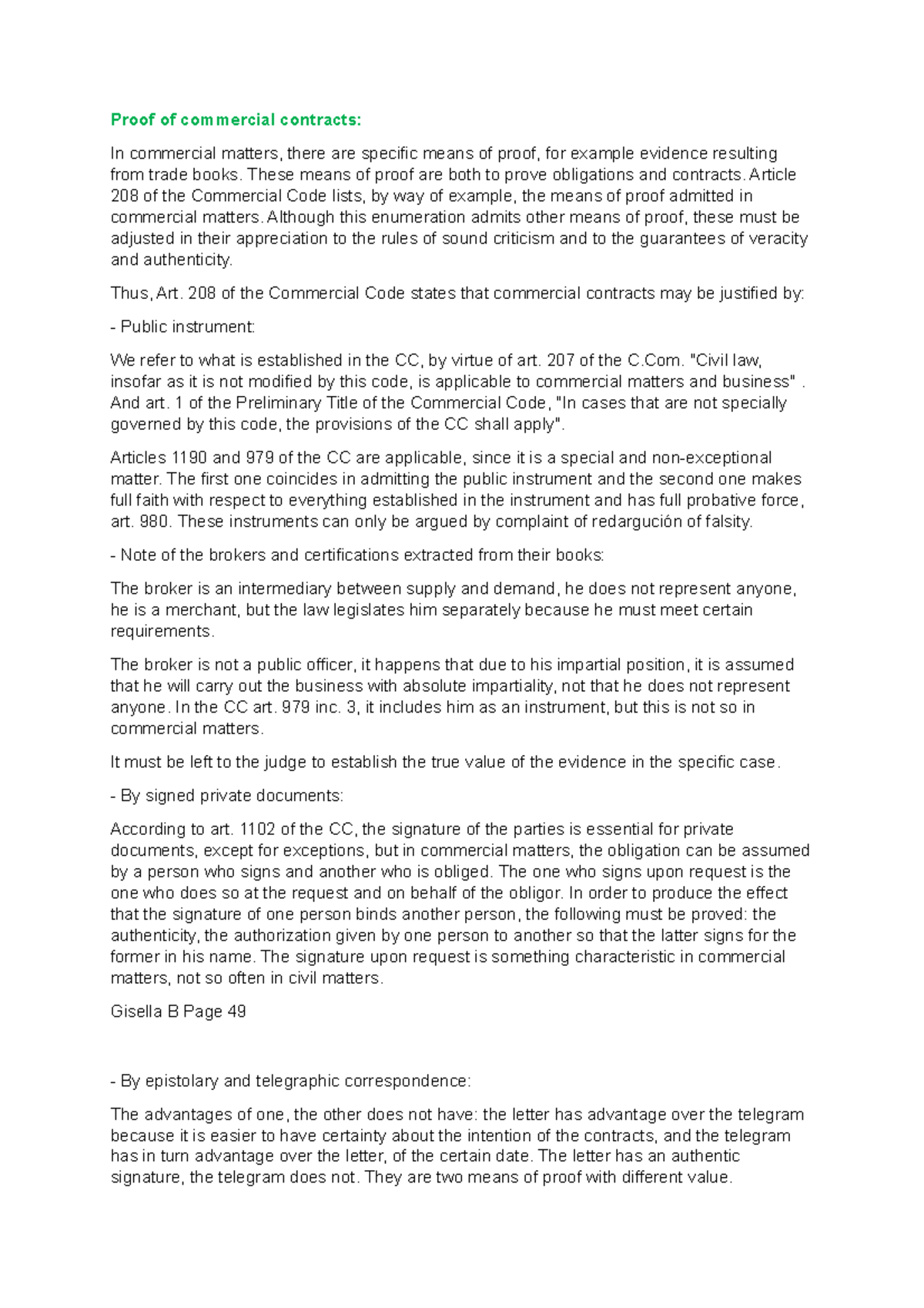 Proof of commercial contracts 10 - Proof of commercial contracts: In ...