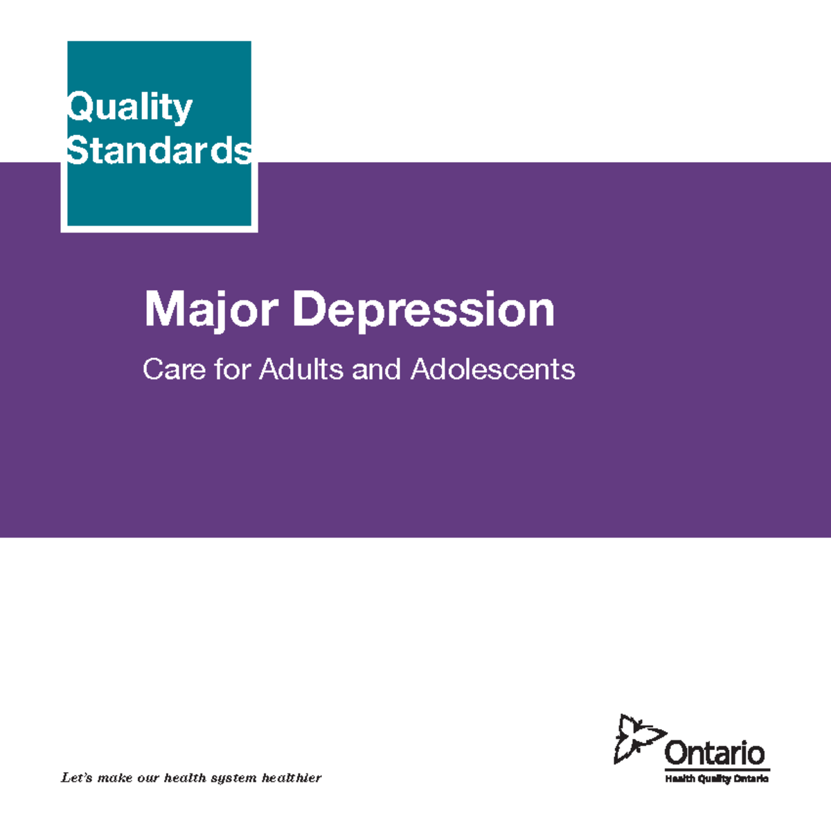 Qs depression clinical guide 1609 en - Quality Standards Major ...