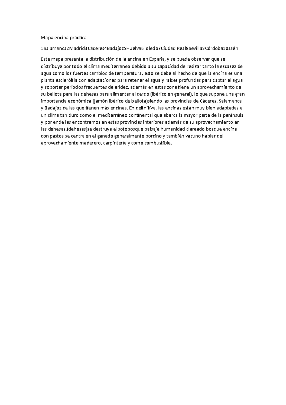 Mapa encina práctica - práctico de geografía corregido - Mapa encina práctica - Studocu