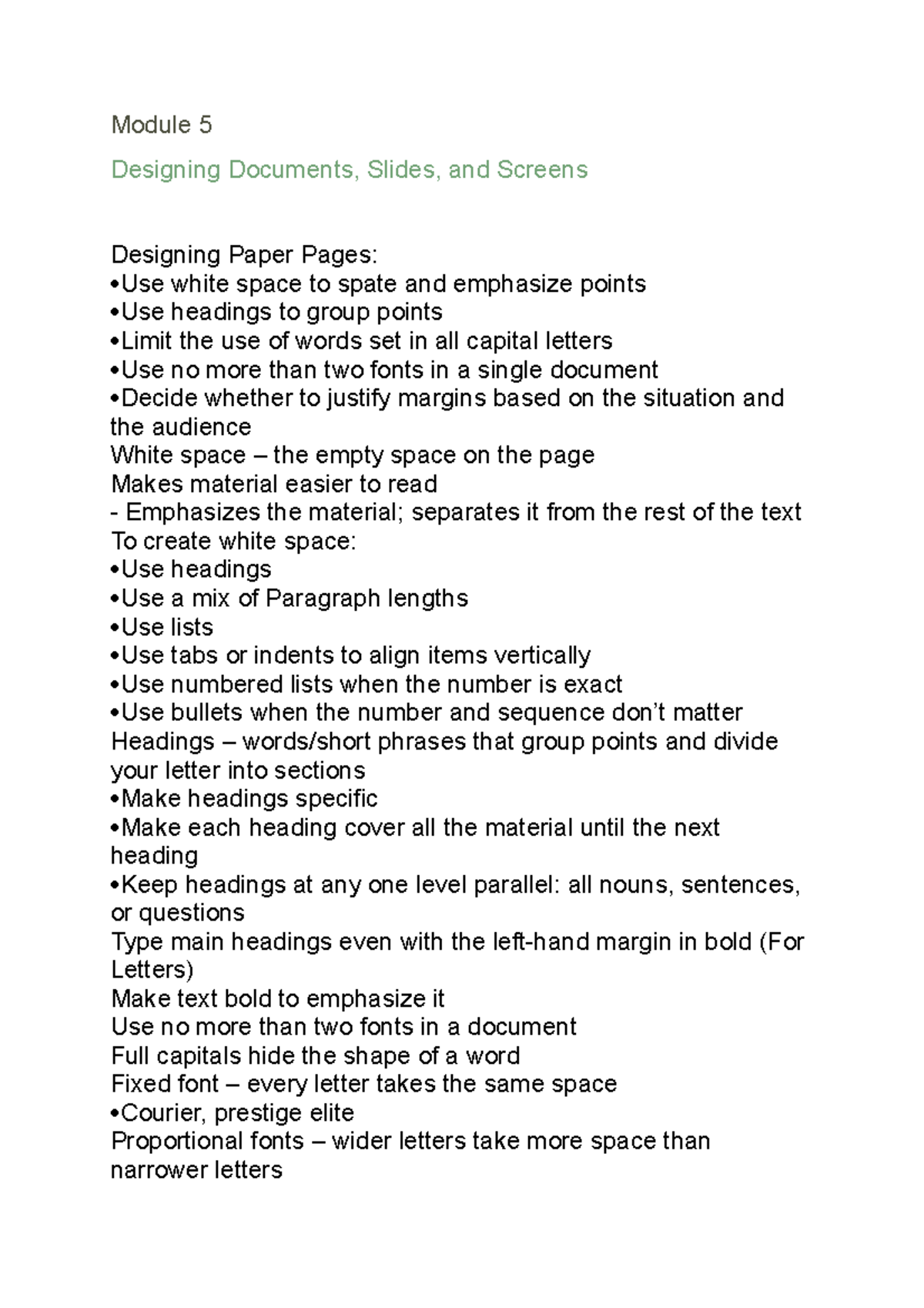 Module 5 - Lecture notes 5 for Professor Elek's class - Module 5 ...