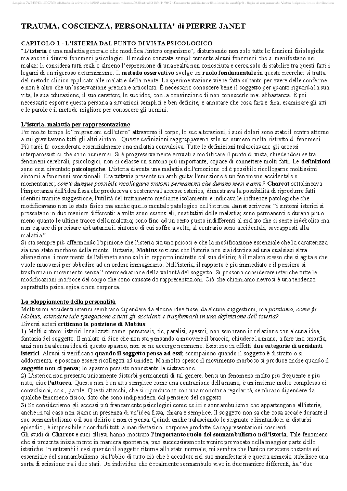 Trauma coscienza personalita pierre janet - TRAUMA, COSCIENZA, di ...