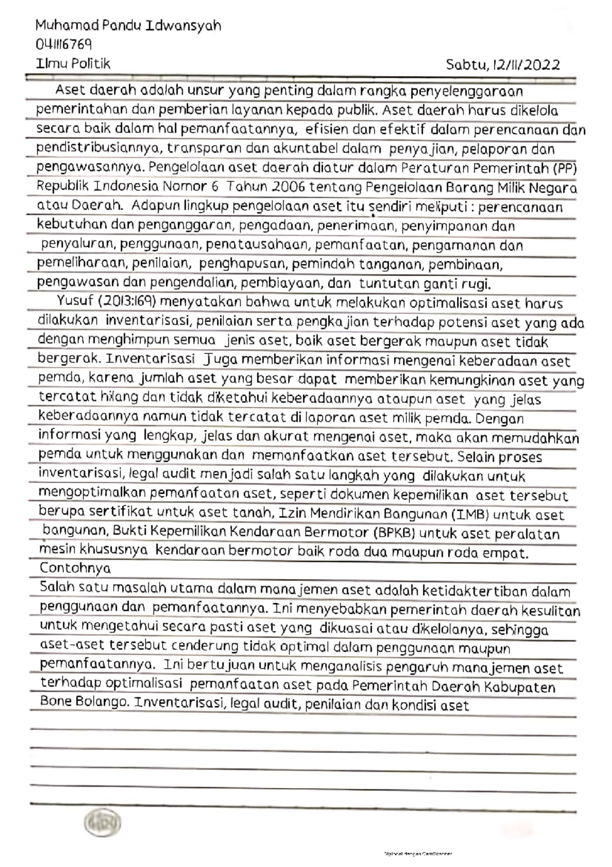 Muhamad Pandu Idwansyah 041116769 - Manajemen Logistik Organisasi ...