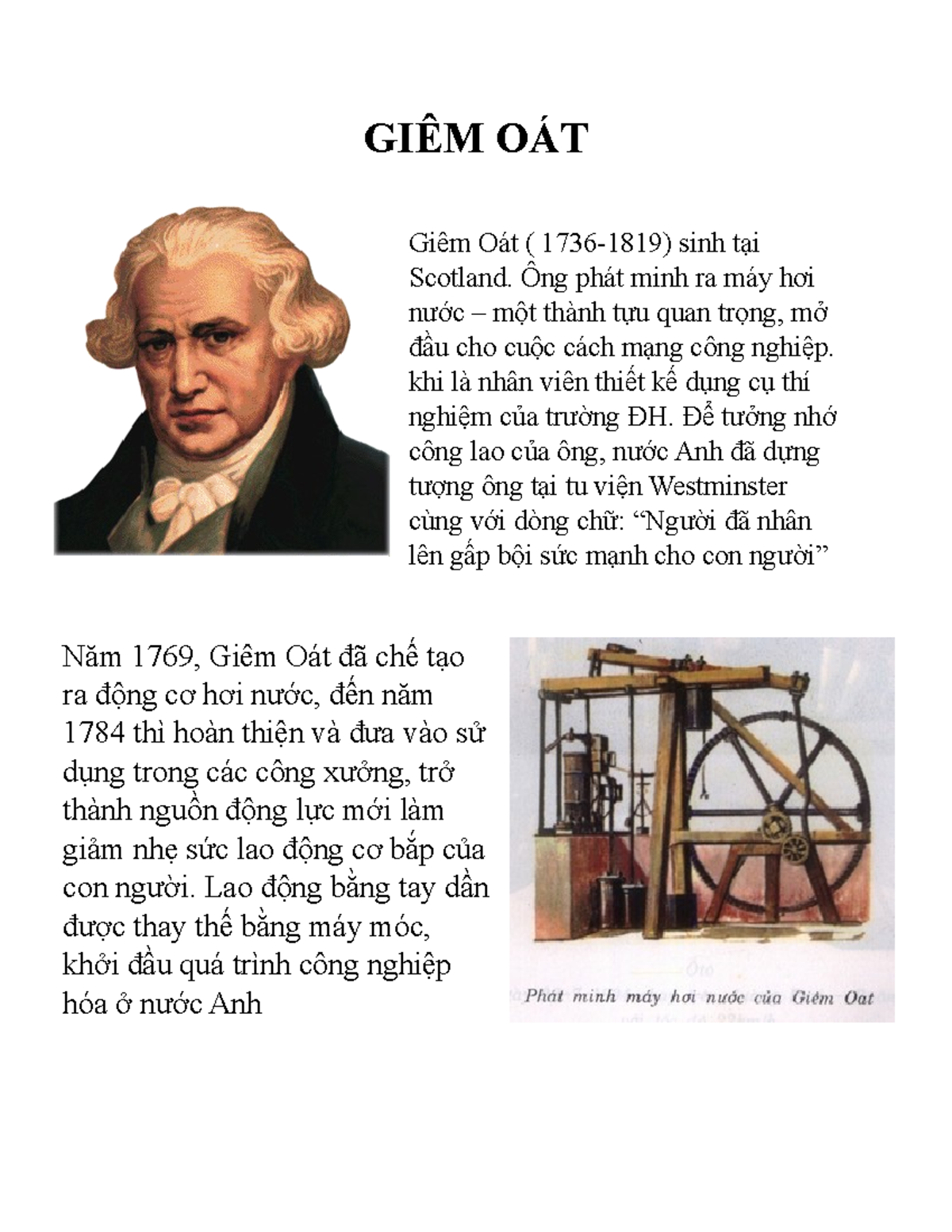 GIÊM OÁT - Văn học thcs - GIÊM OÁT Giêm Oát ( 1736-1819) sinh tại ...