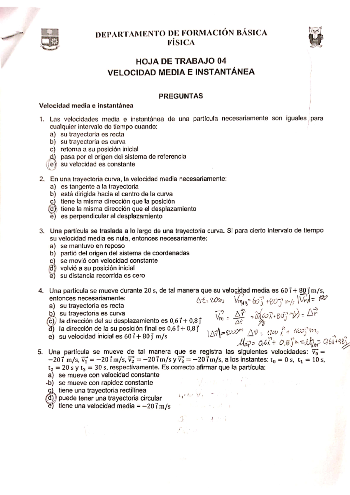 15 hoja de trabajo 4 - deber de fisica - Física - Studocu