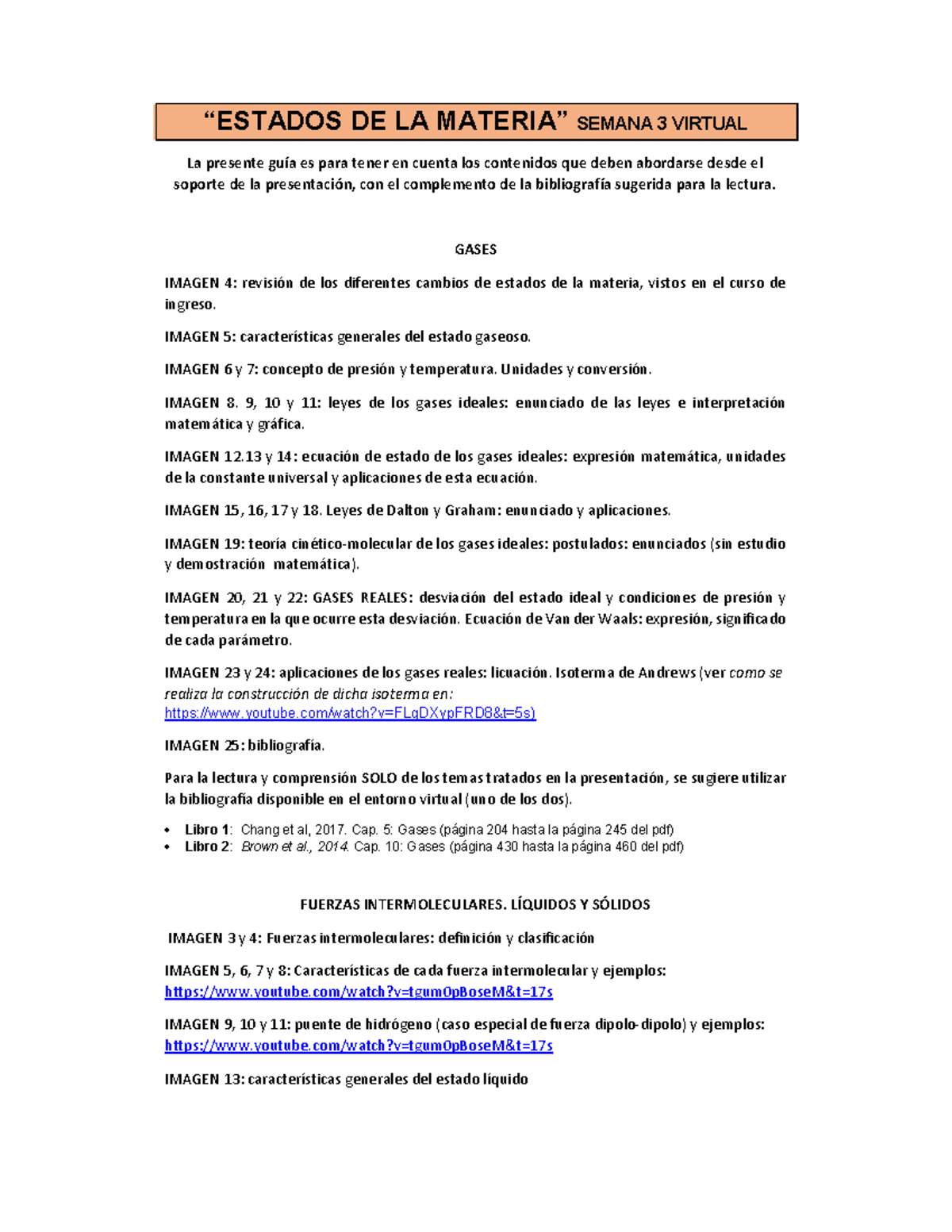 Teoria Guias Estados DE LA Materia FI - “ESTADOS DE LA MATERIA” SEMANA ...