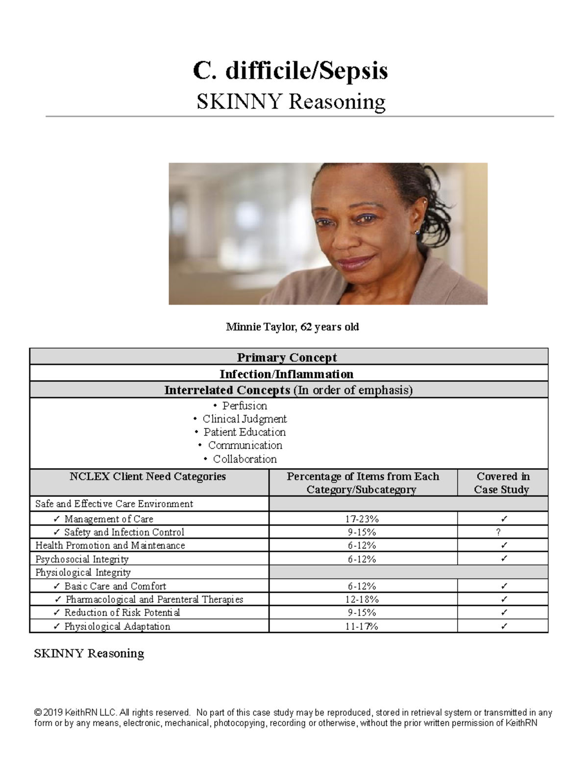 Student-C - skinny reasoning - C. difficile/Sepsis SKINNY Reasoning ...