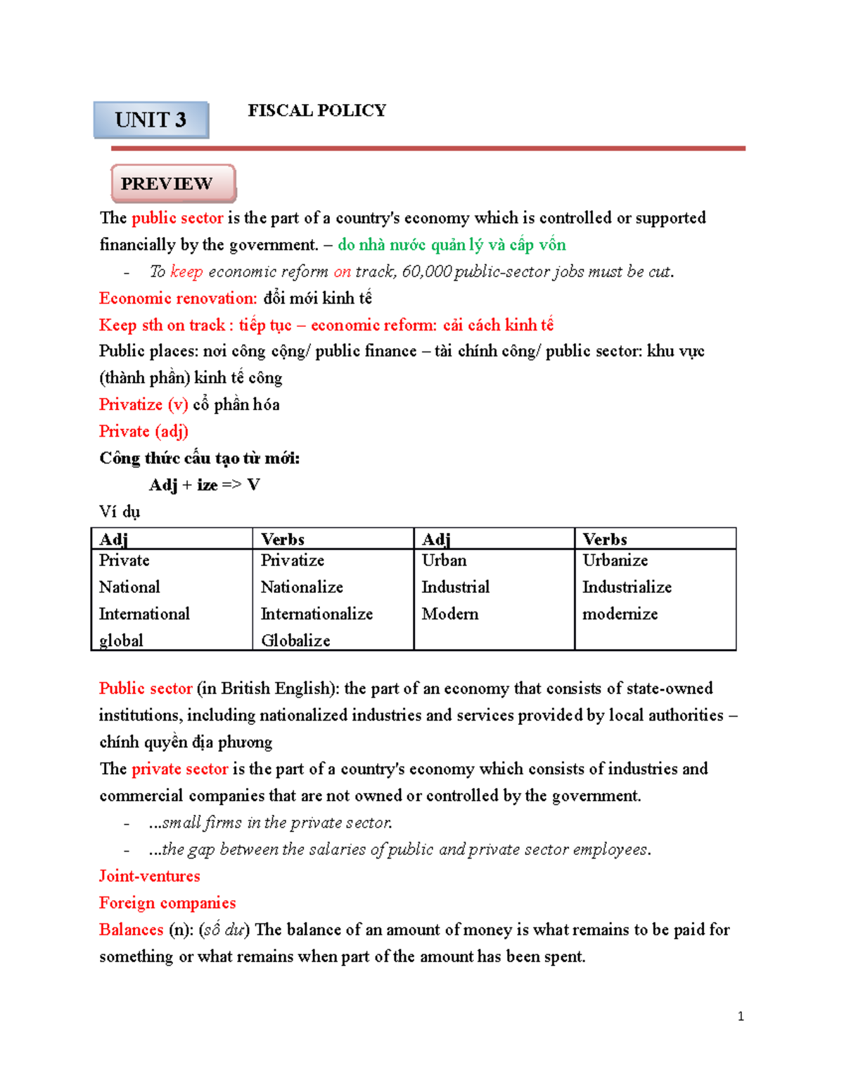 UNIT 3 Fiscal Policy - TACN1 CLC - UINT 8 FISCAL POLICY The public ...