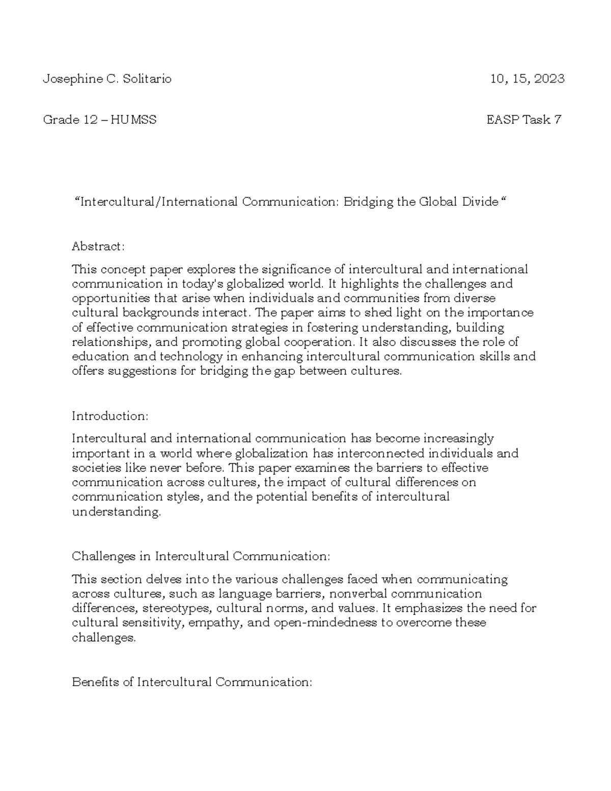 Concept-Paper - nothing - Josephine C. Solitario 10, 15, 2023 Grade 12 ...