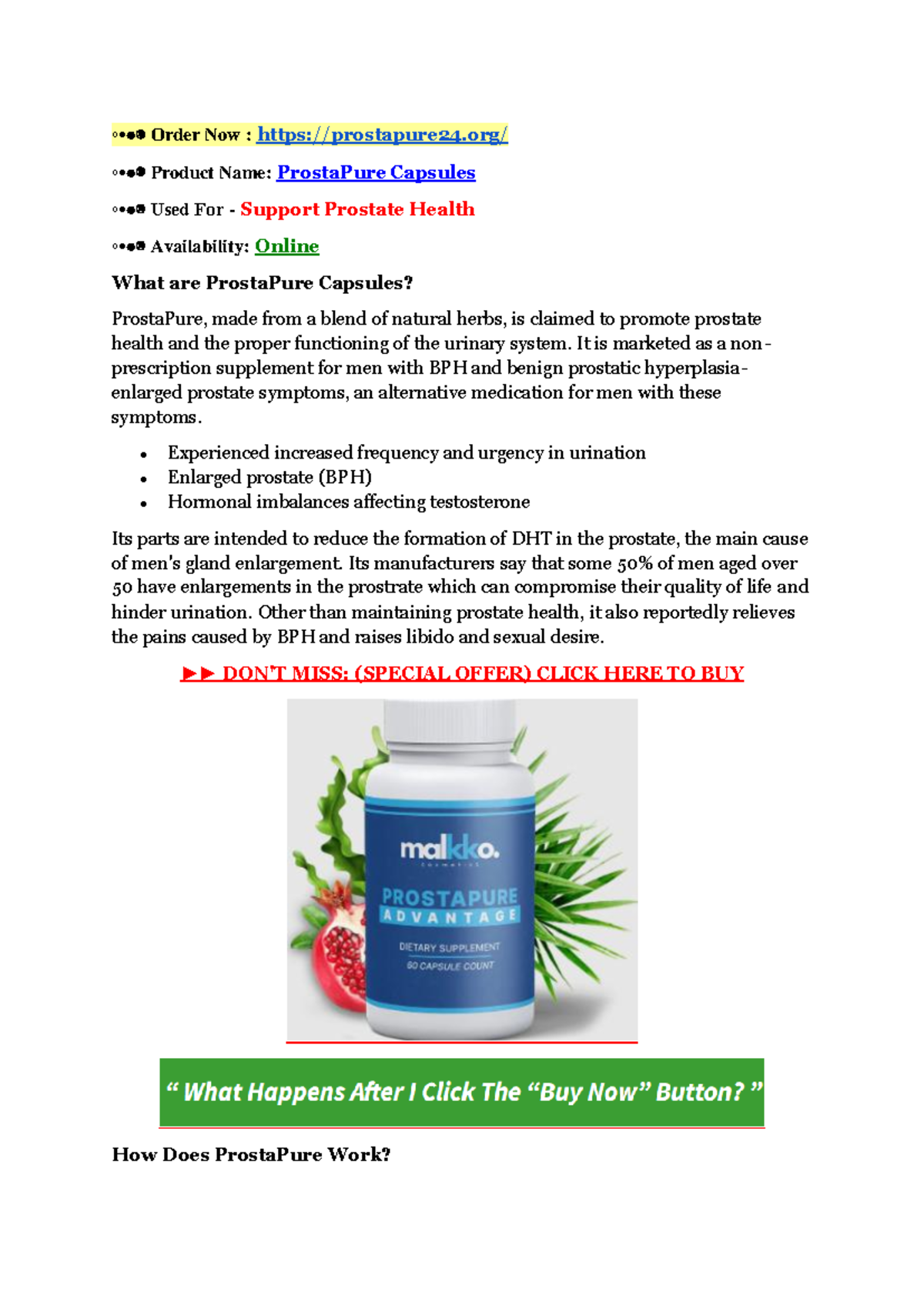 Prosta Pure Capsule Does It Grateful Work No Side Effect - • Order Now ...
