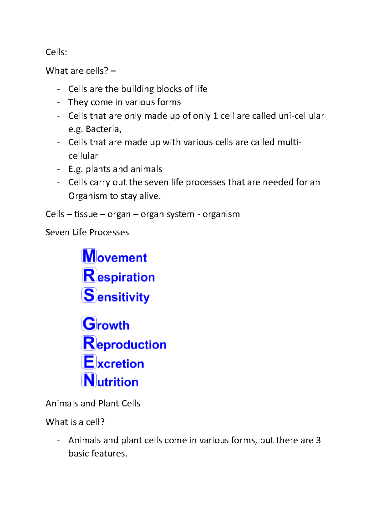 New - The cell basics and the parts of a cell - Cells: What are cells ...