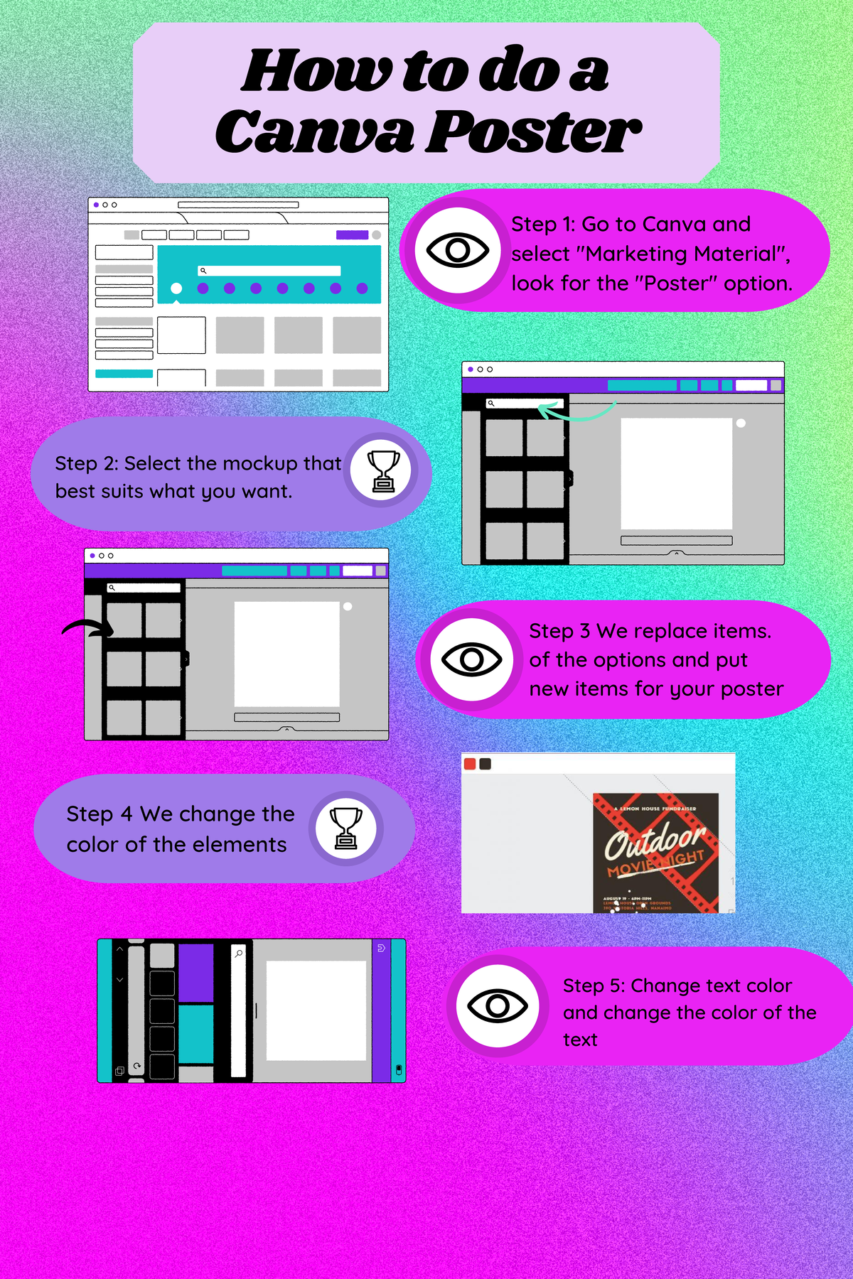 Poster - English class - Step 4 We change the color of the elements How ...