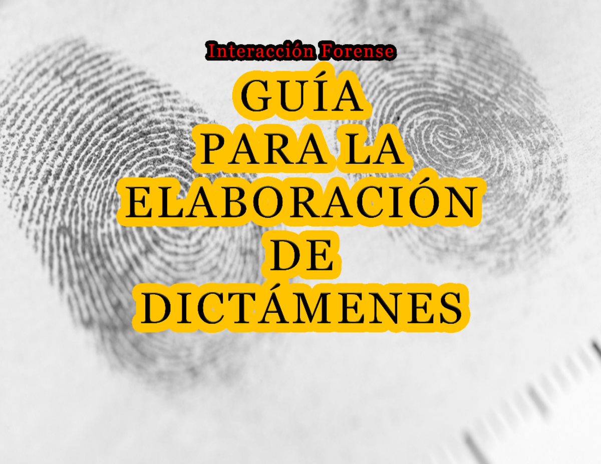 GUIA PARA Elaboración DE Dictamenes - GUÍA PARA LA ELABORACIÓN DE ...