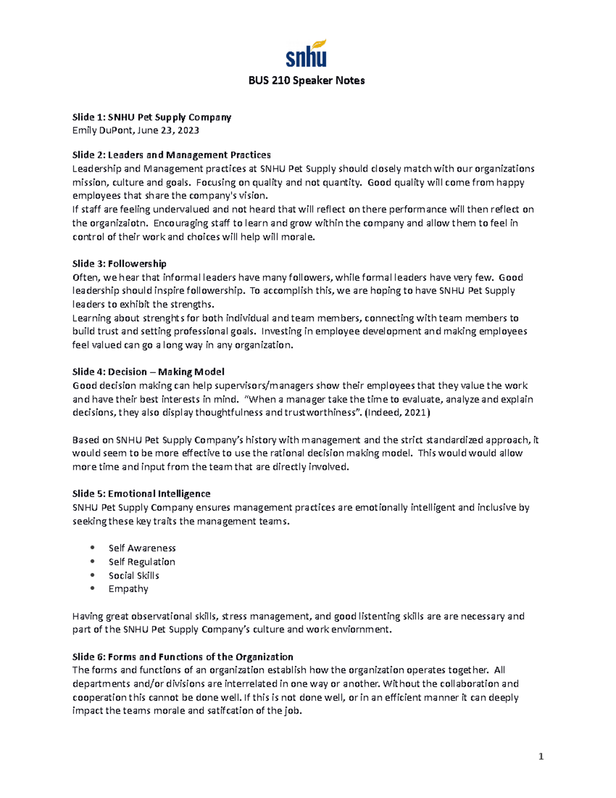 BUS 210 Speaker Notes - coursework - BUS 210 Speaker Notes Slide 1 ...