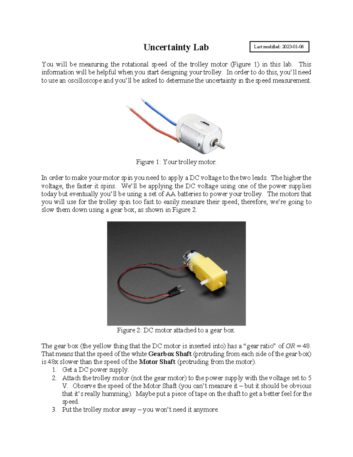 Uncertainty Lab Procedure 2023-01-06 - Uncertainty Lab You will be ...