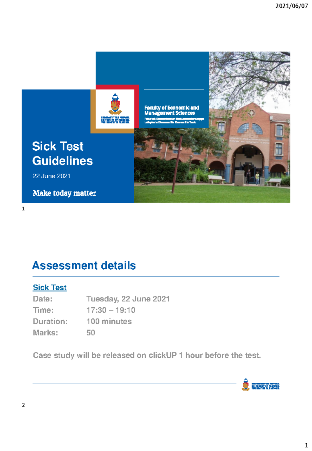 BEM314-2021-Sick Test-Guidelines 2021 - Sick Test Guidelines 22 June ...