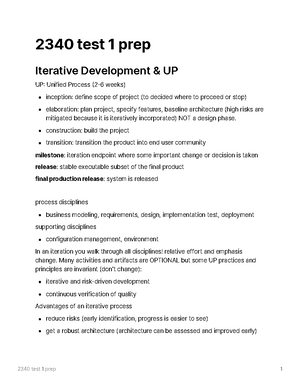 CS2340 Approaches to Software Development - .. SSD, SD o Iteration? Benefits? Waterfall o - Studocu