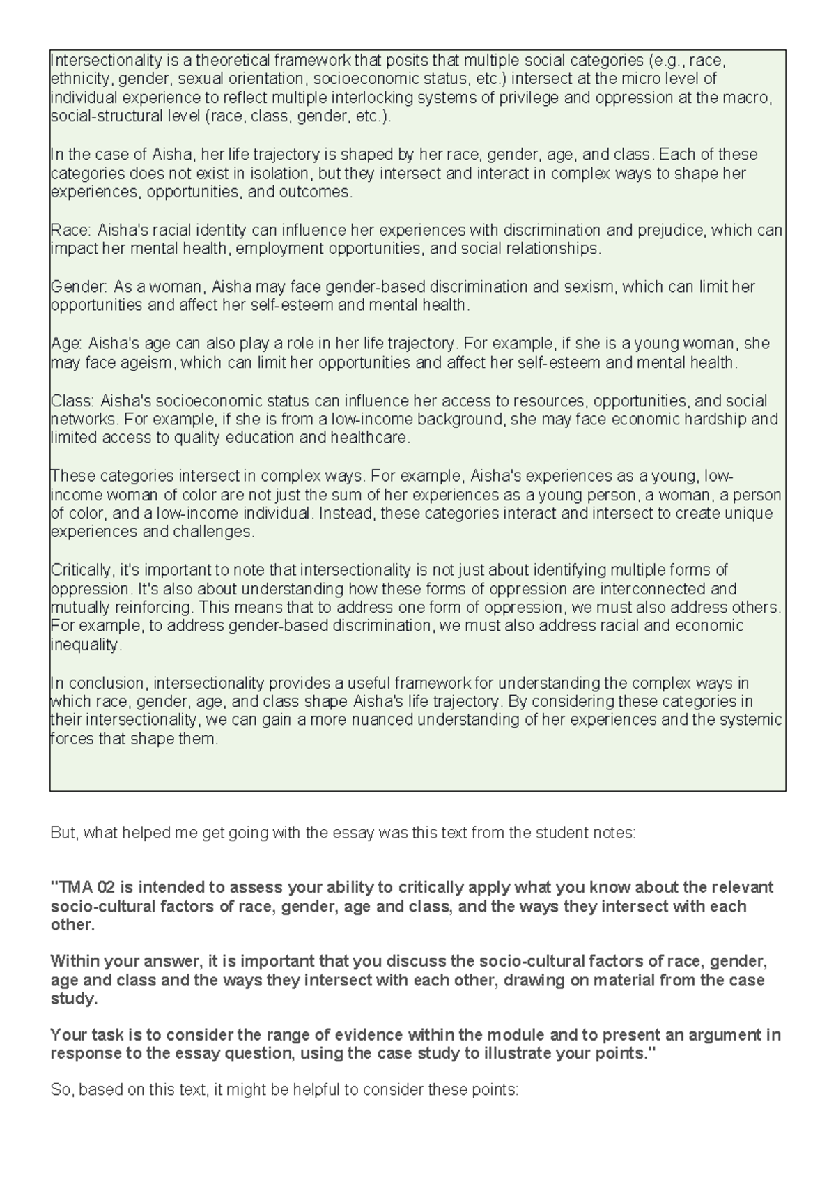 Intersectionality Is A Theoretical Framework That Posits That Multiple