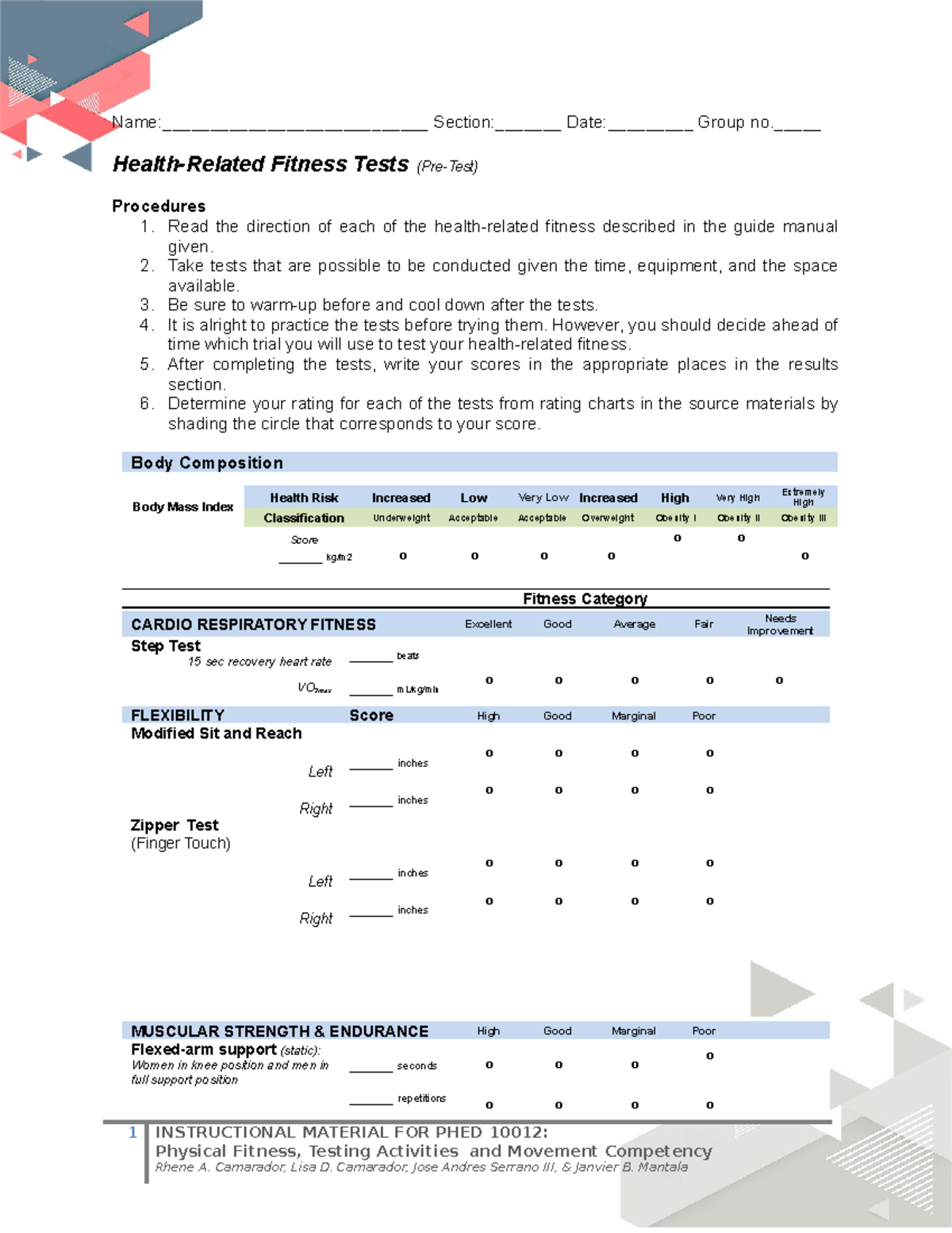 PFT-Form - Lecture notes 1 - Name:____________________________ Section ...