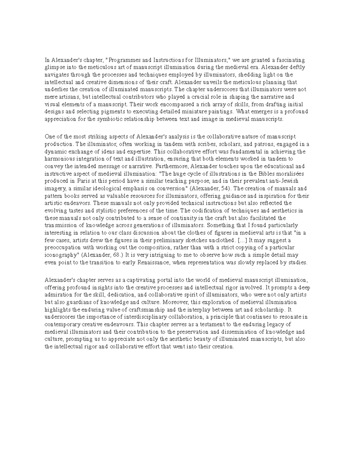 Alexander reading - Ines Junger/Alexander In Alexander's chapter, "Programmes and Instructions ...