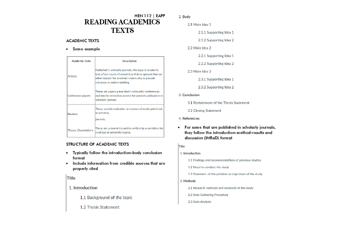 HEN-112- Midterms - AAAA - HEN 1 12 | EAPP ACADEMIC TEXTS Some example ...