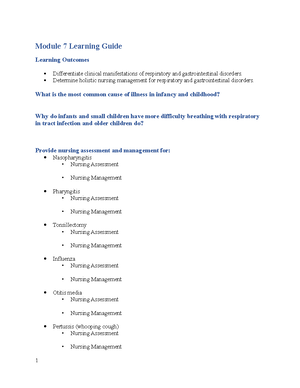 NURS 3574 Module 8 Learning Guide - Module 8 Learning Guide Learning ...
