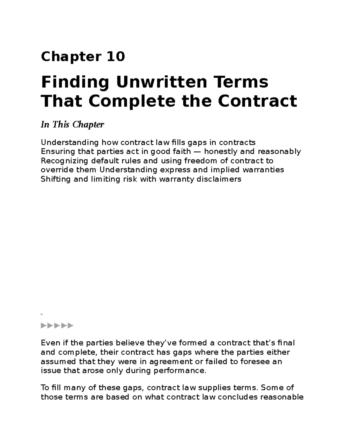 Part I - Contract For Dummies (10) - Chapter 10 Finding Unwritten Terms ...