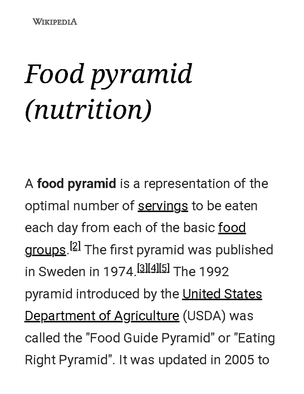 Food pyramid (nutrition) - Wikipedia - Food pyramid (nutrition) A food ...