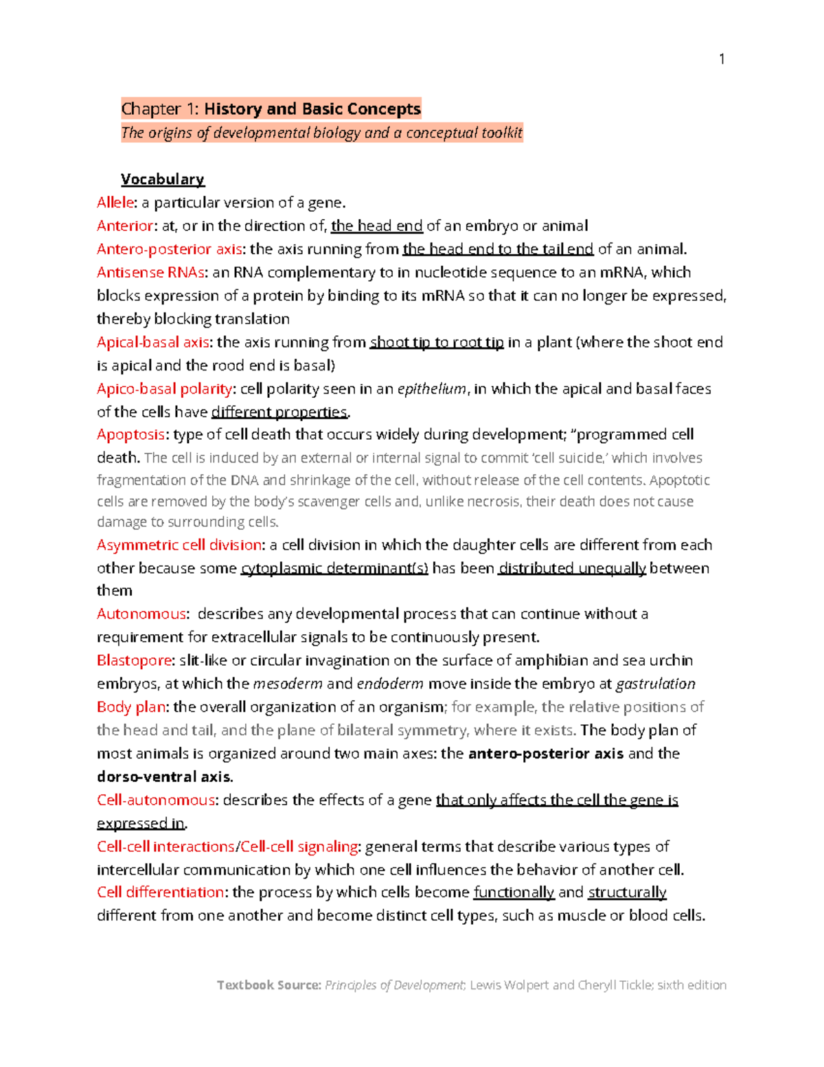 Textbook Vocabulary - Chapter 1: History and Basic Concepts The origins ...